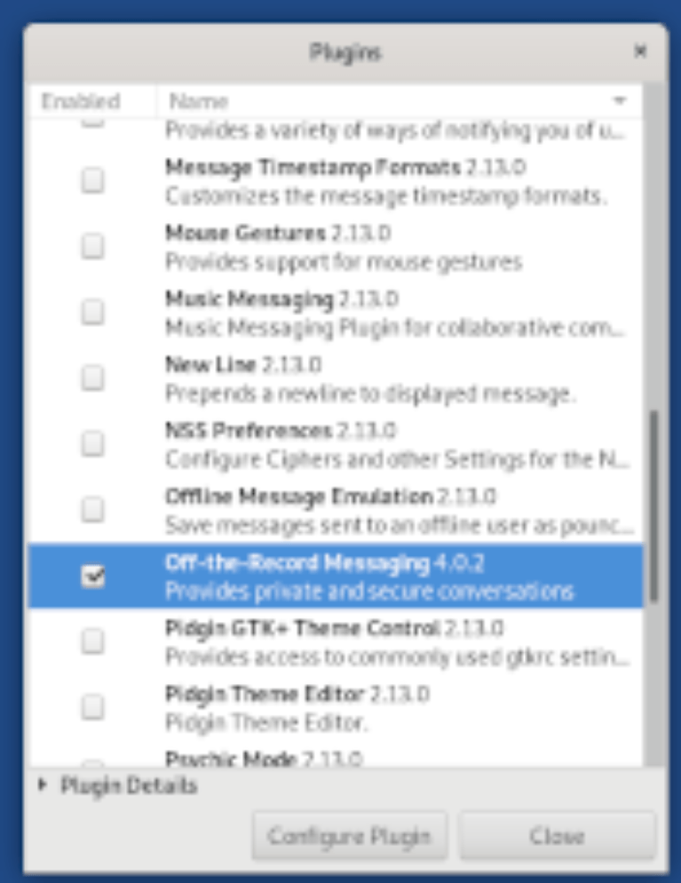 Using pidgin+OTR (XMPP) - Zero Trace