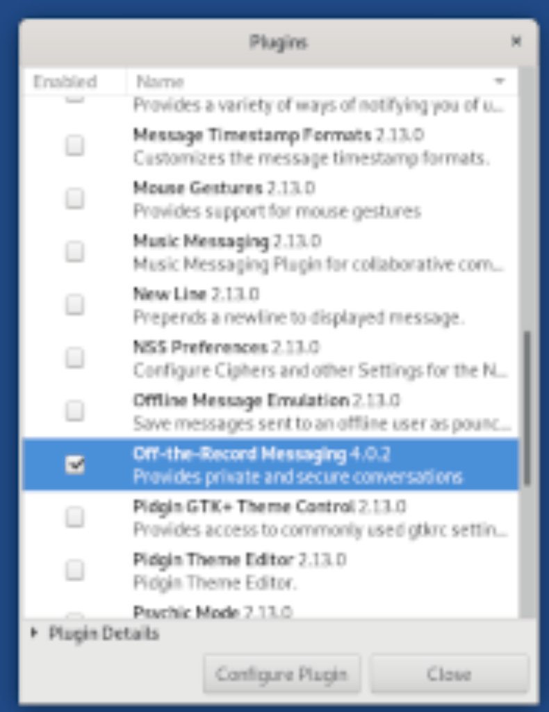 Using pidgin+OTR (XMPP) - Zero Trace