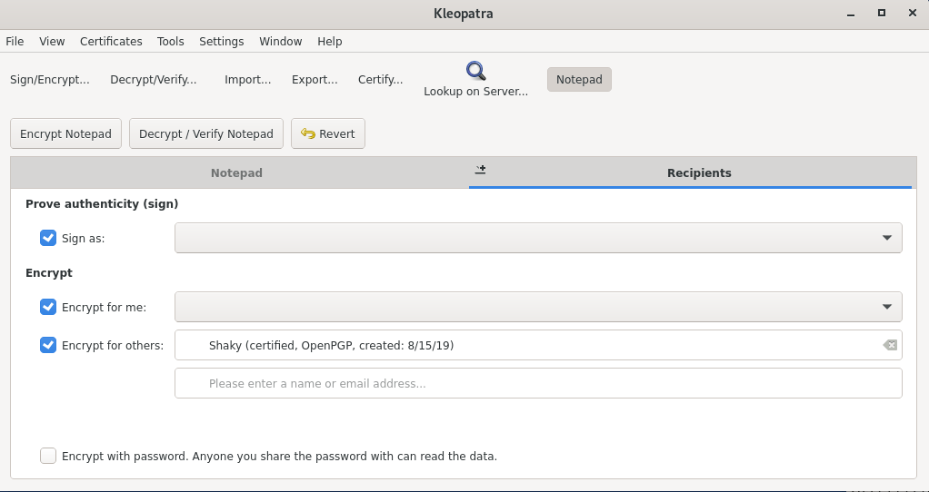 Encrypting a message - Zero Trace